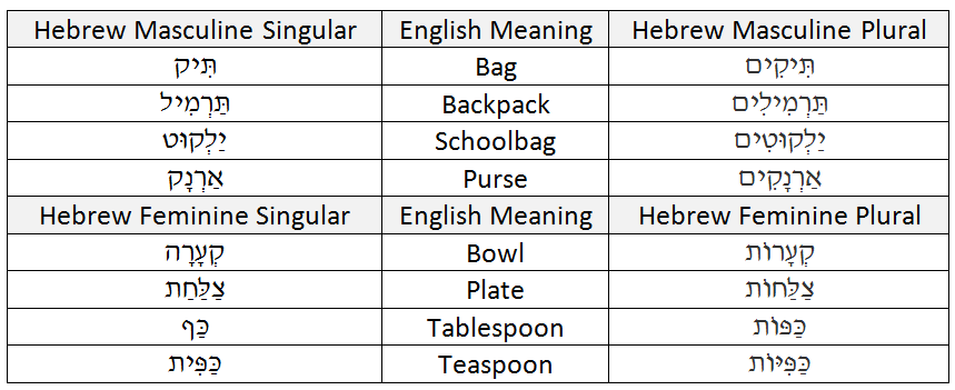 Hebrew Plural Nouns | Hebrew Language Blog