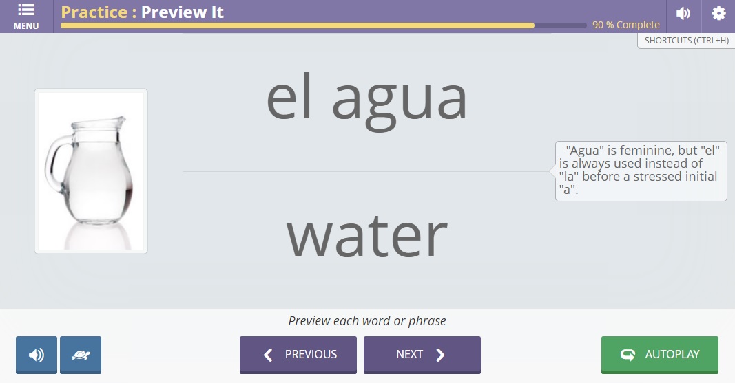 Practice Activities in Transparent Language Online | Transparent ...