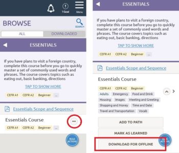 Learn a language offline with the Transparent Language app